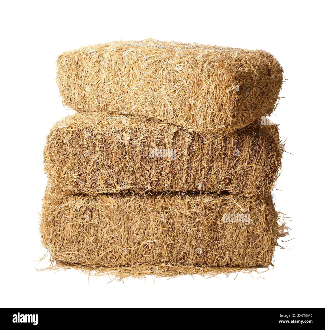 Bales of dried straw isolated on white Stock Photo - Alamy