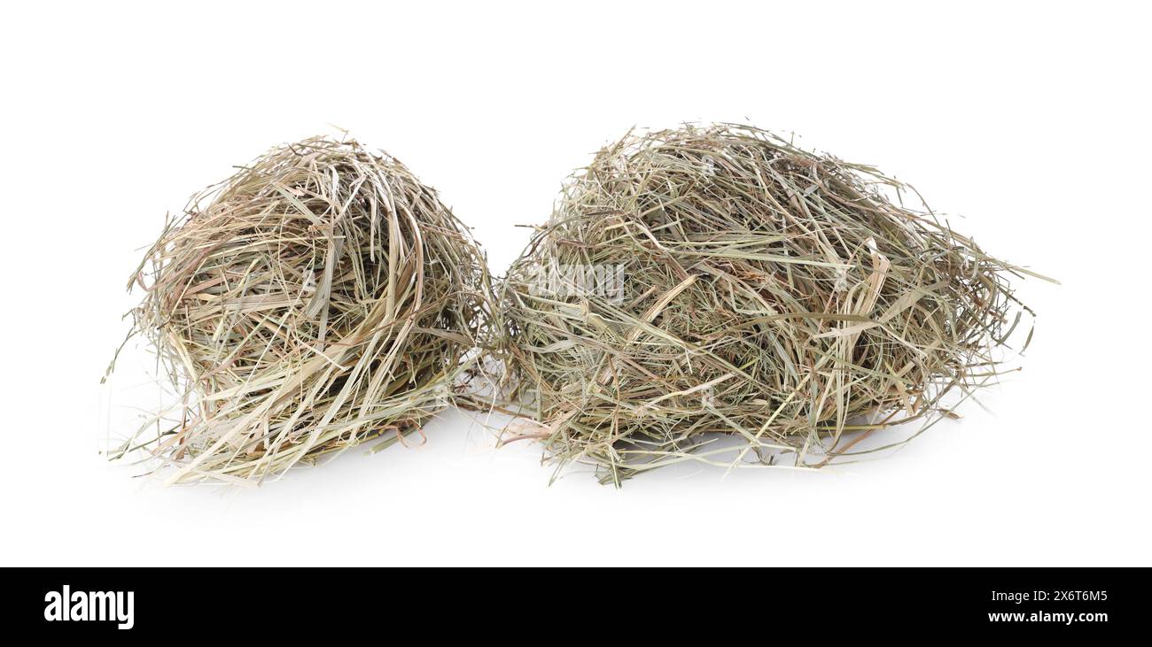 Dried hay isolated on white. Livestock feed Stock Photo - Alamy