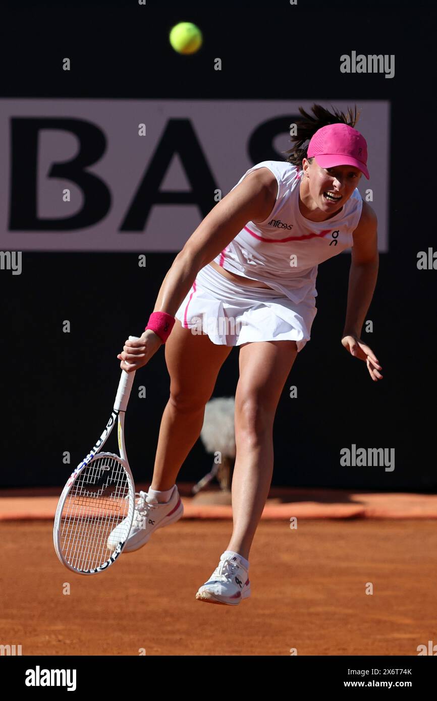 Rome, Italy. 16th May, 2024. Rome, Italy 16.05.2024: Iga Swiatek (POL) vs Coco Gauff (USA ...