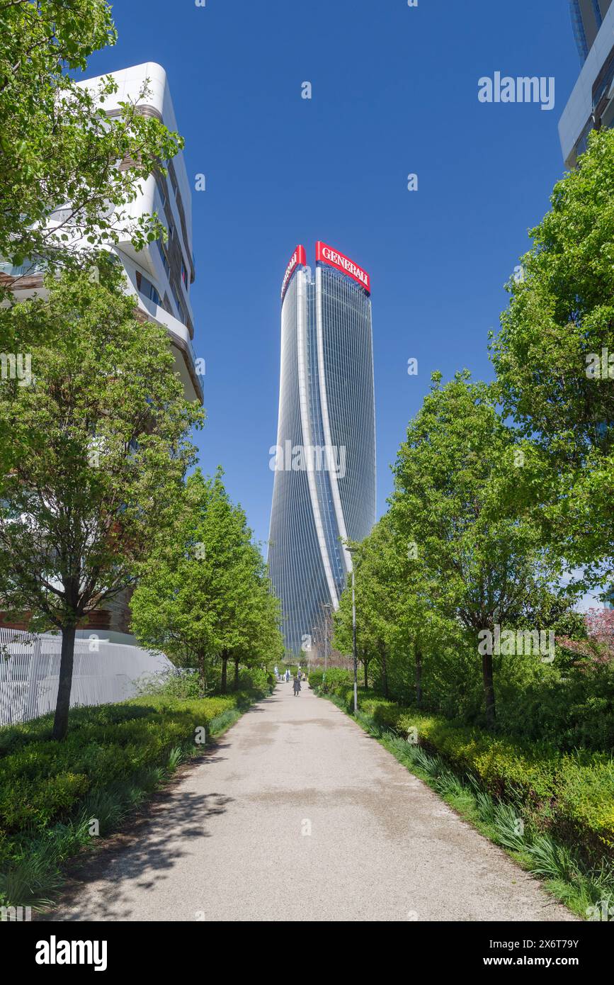 Skyscraper Generali Tower headquarters of the Generali Group offices in ...