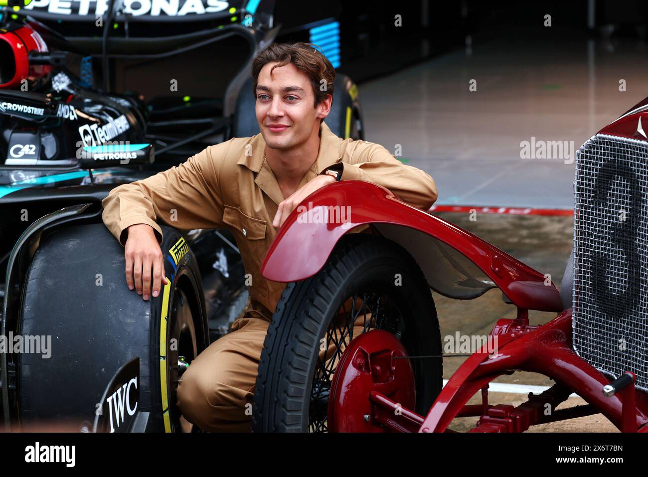 Imola, Italy. 16th May, 2024. George Russell (GBR) in vintage race ...