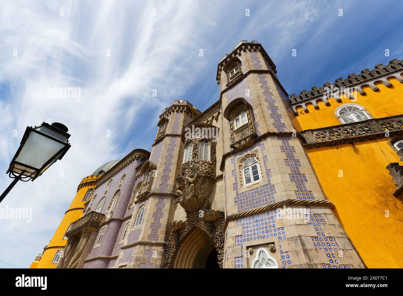 Colorful Pena Palace, famous palace and one of the seven wonders in ...