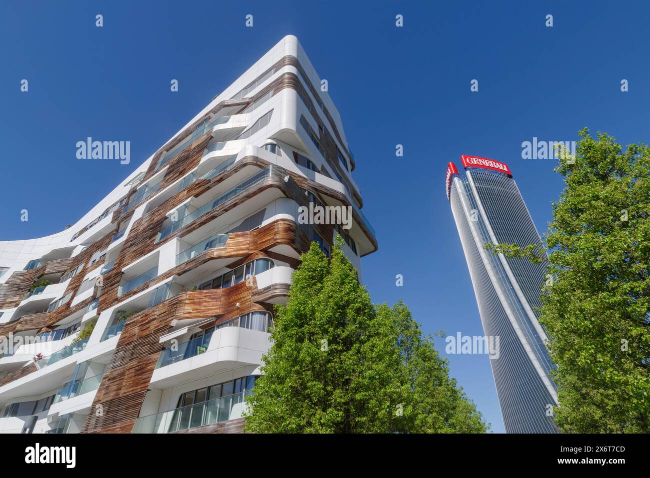 Skyscraper Generali Tower headquarters of the Generali Group offices in ...