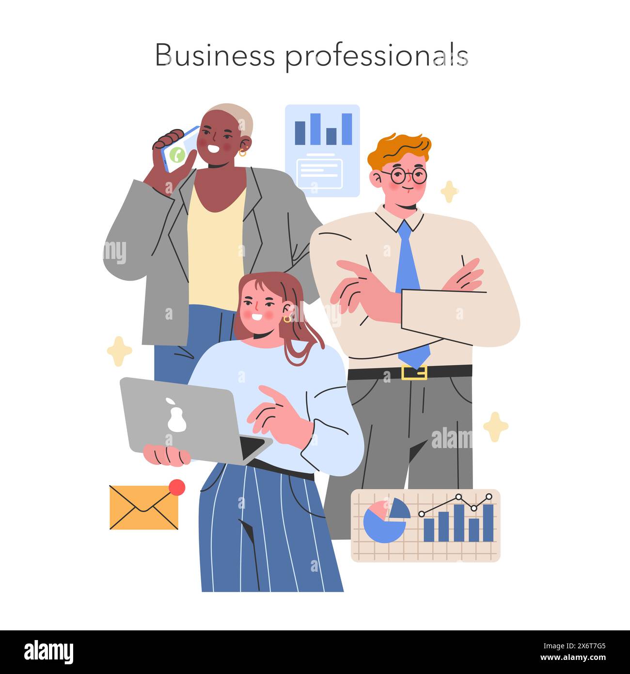 Business Professionals concept A trio of diverse professionals engaged ...