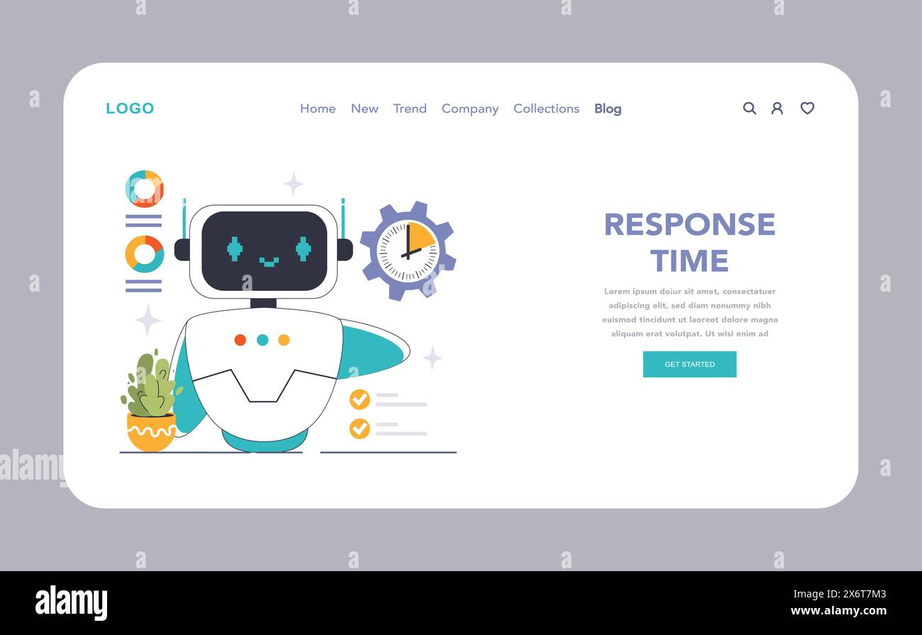 Efficient Chatbot web or landing. A robotic assistant optimal response ...