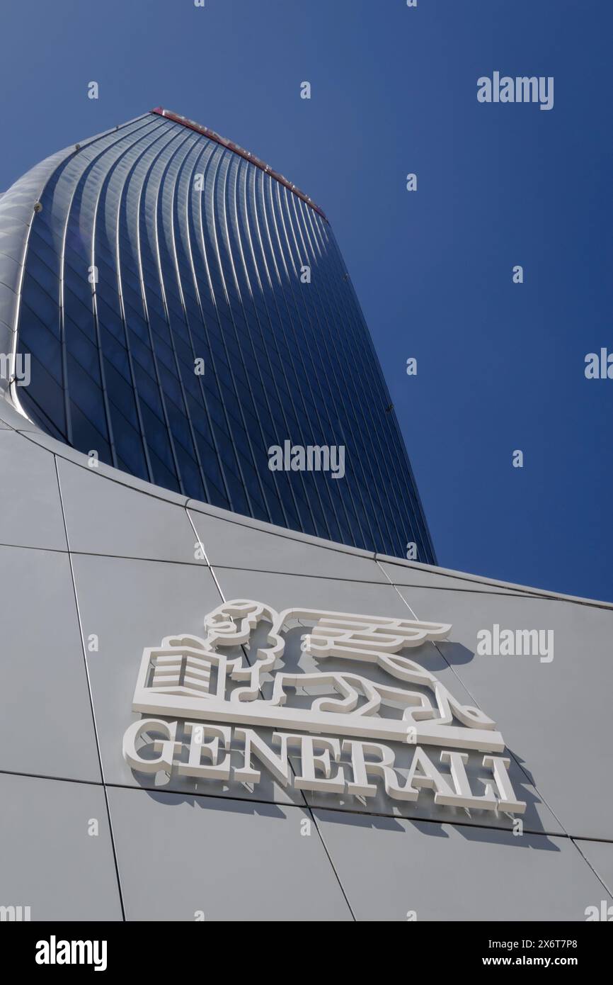 Logo of the Italian insurance company Assicurazioni Generali at the ...