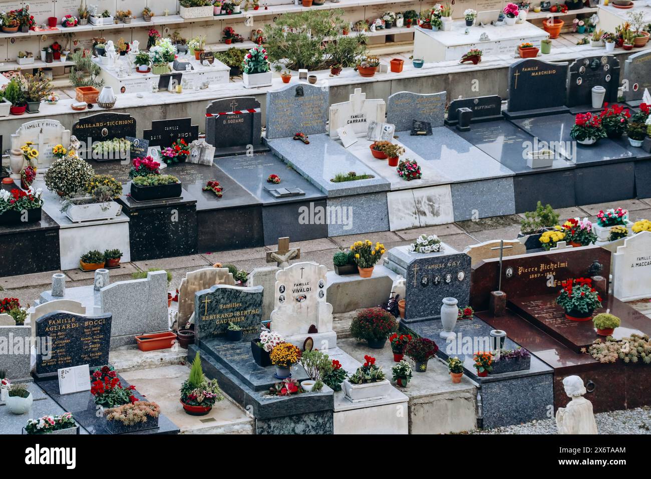 Monaco, Monaco - 18 November 2023 : View of the old cemetery in the ...