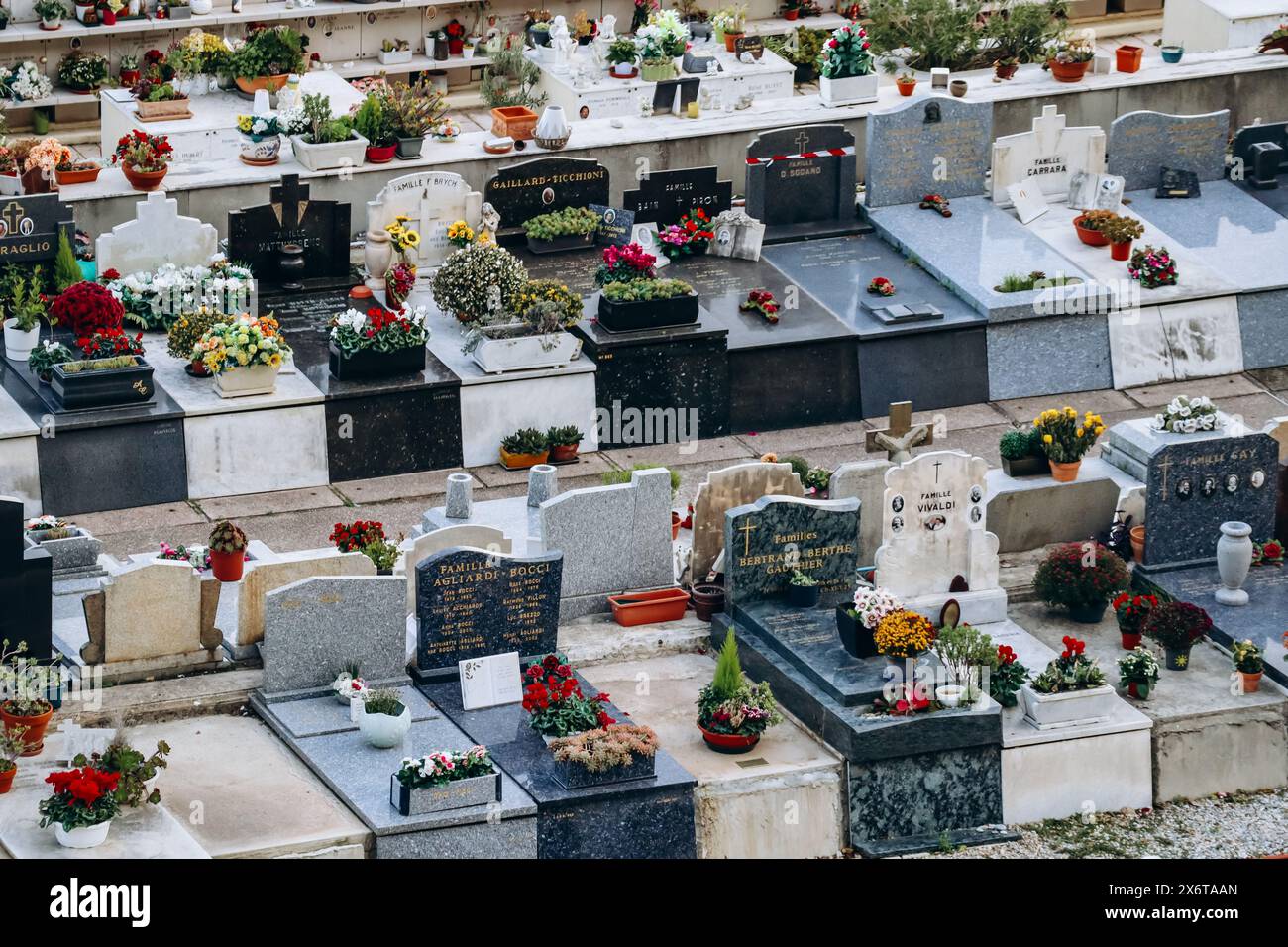 Monaco, Monaco - 18 November 2023 : View of the old cemetery in the ...