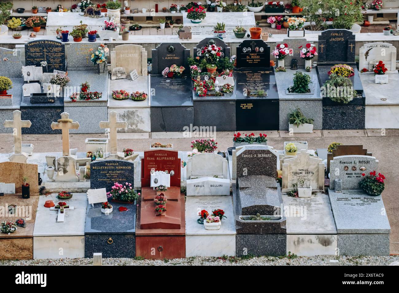 Monaco, Monaco - 18 November 2023 : View of the old cemetery in the ...