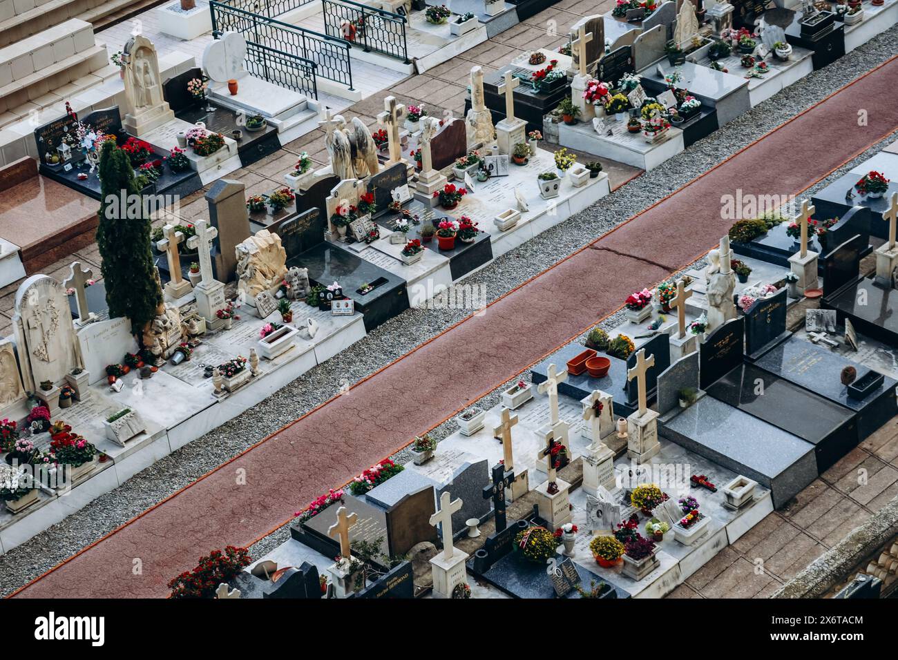 Monaco, Monaco - 18 November 2023 : View of the old cemetery in the ...