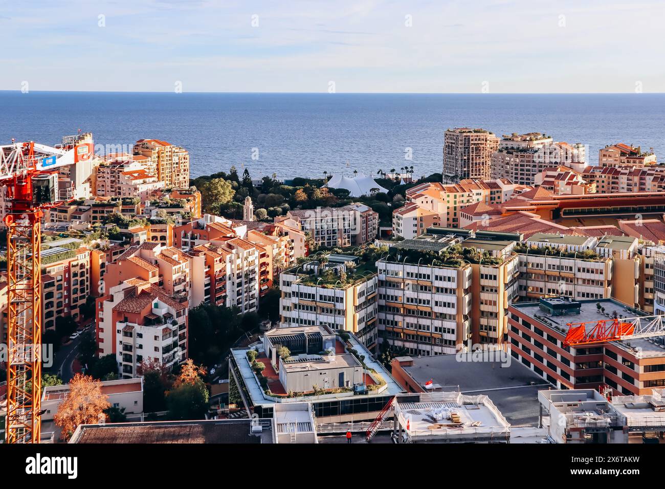 Monaco, Monaco - 15 December 2023: Panoramic view of Monaco at sunset ...