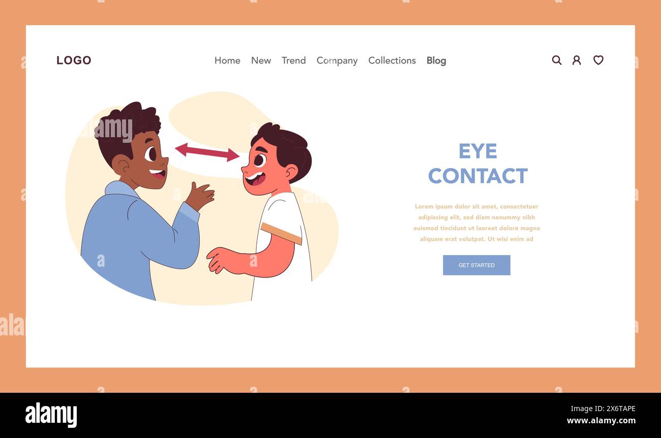 Eye contact concept. Two cheerful boys connect through direct gaze ...