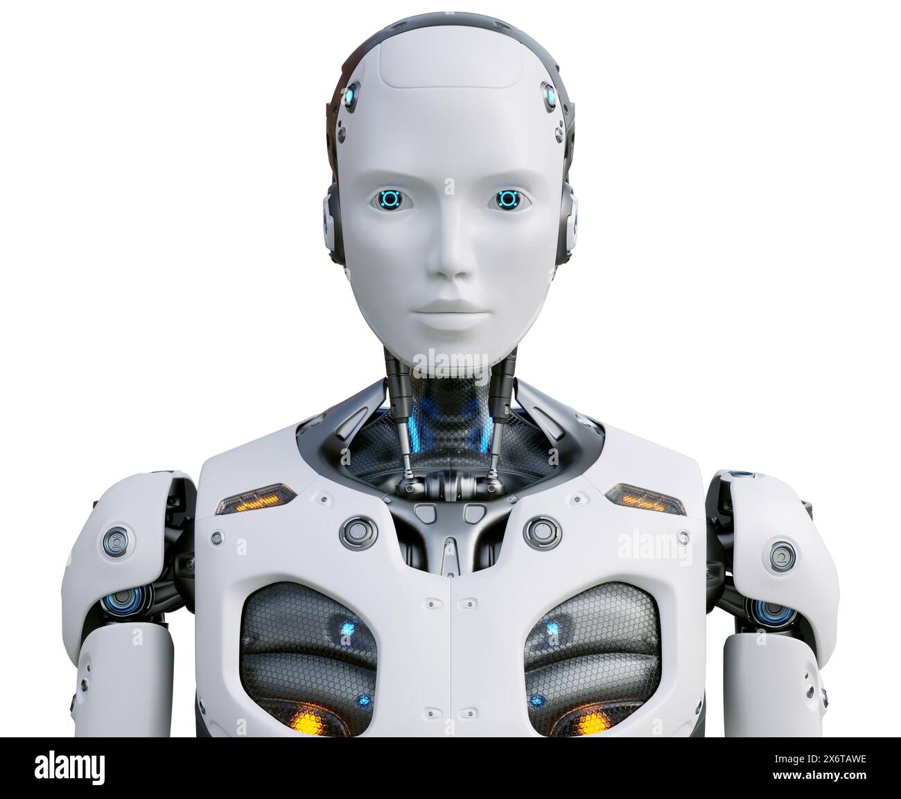 Humanlike robot cyborg. 3D illustration Stock Photo - Alamy