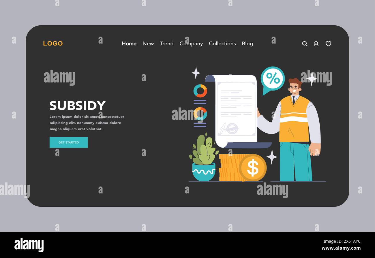 Subsidy concept. A man showcases a financial aid document highlighting ...