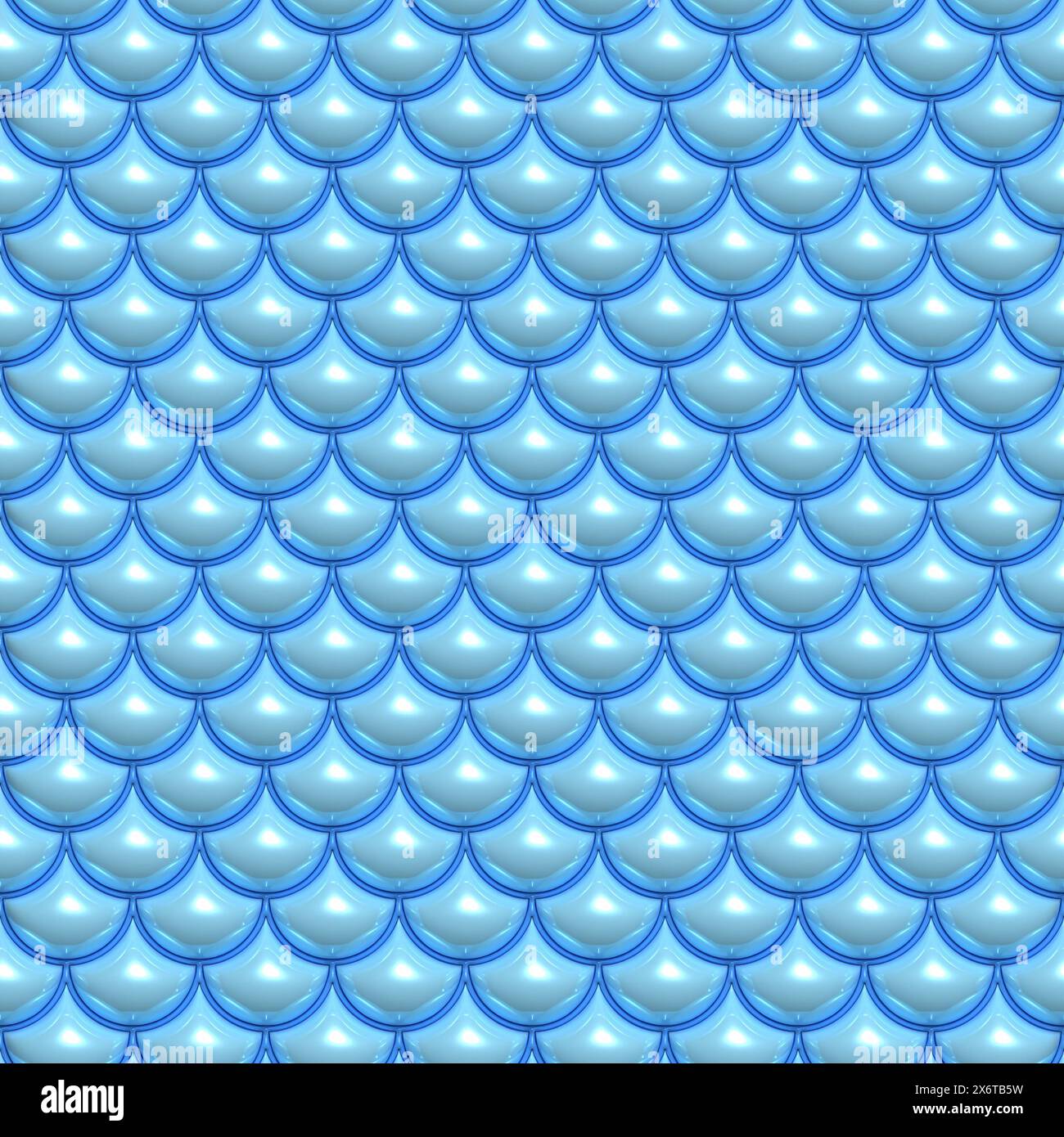 Light Blue 3D Inflated Bubble Mermaid Scales. Seamless Tileable Pattern ...