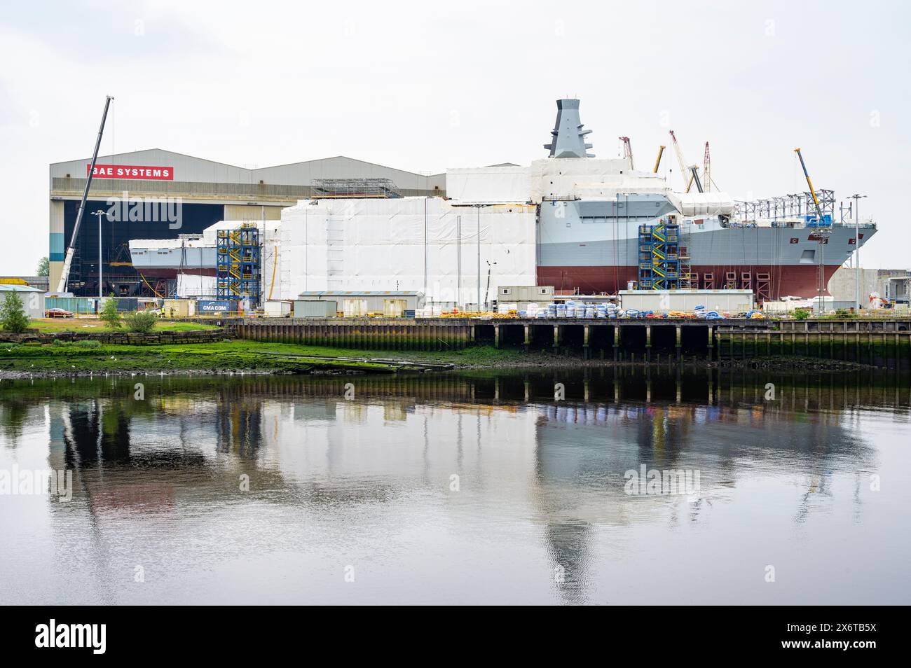 HMS Cardiff, a Royal Navy Type 26 Frigate under construction at BAE ...