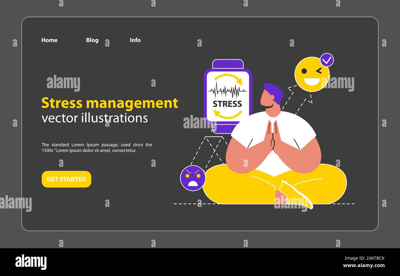 Stress Management concept Showcases the use of technology and ...