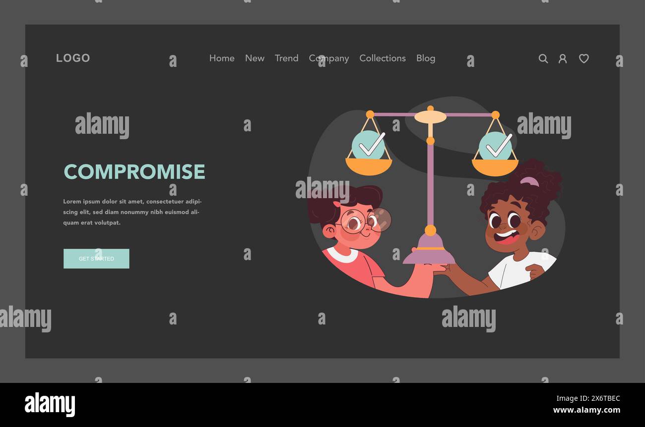 Compromise concept. Two kids learning the value of negotiation and ...