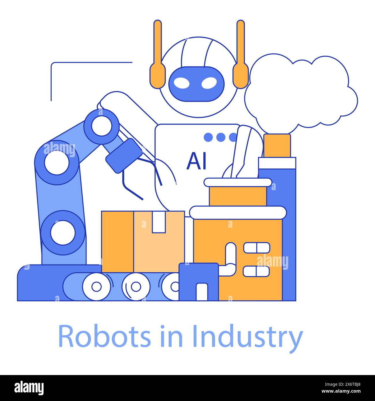 Robots In Industry Concept Advanced Ai In Manufacturing Automation