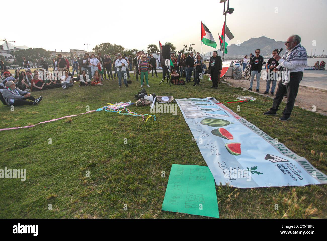 Demonstration in Palermo in solidarity with Palestine, organized by the ...