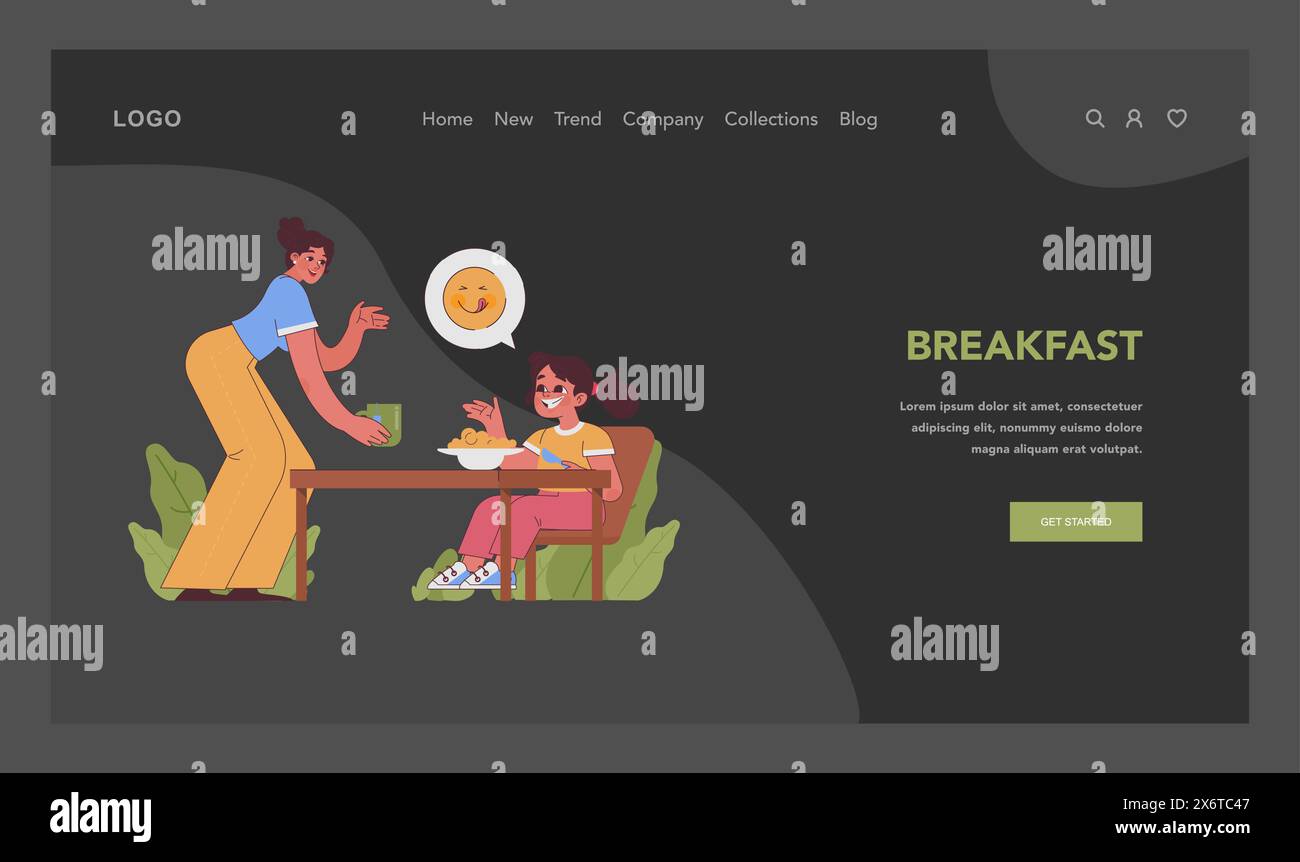 Child enjoying cereal Stock Vector Images - Alamy