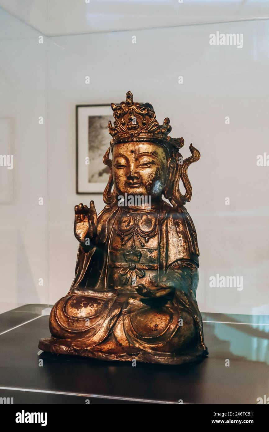 Nice, France - 19 November 2023 : Gwaneum, from Korea, 17th century, Choson dynasty, in ...