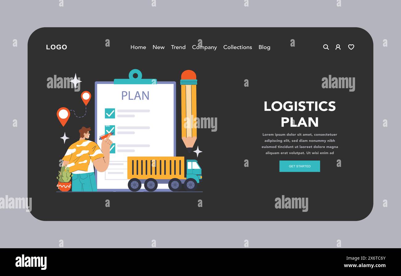 Strategic logistics planning concept. A professional working on an ...