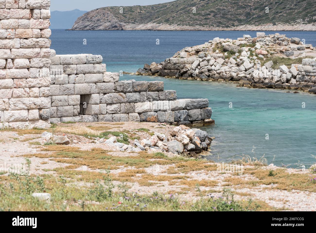 Harbour walls of the Dorian city of Knidos in Turkiye Stock Photo - Alamy