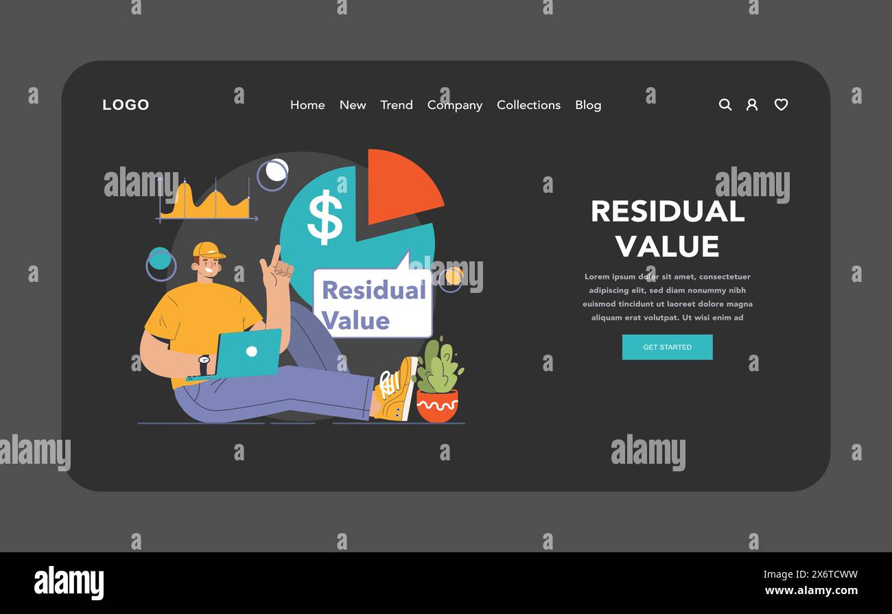 Amortization and depreciation dark or night mode web, landing ...
