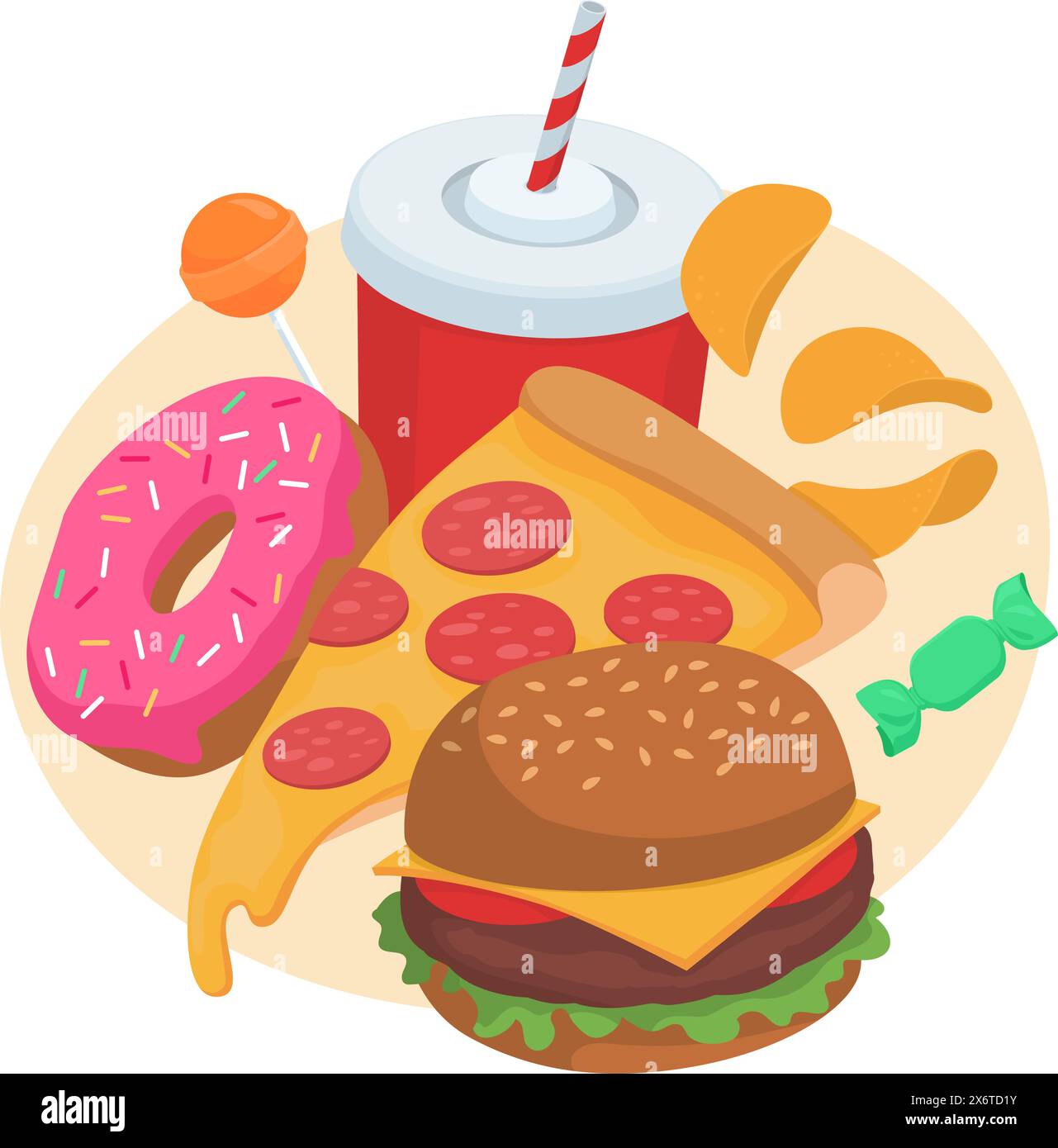 Unhealthy fast food, snacks and take away soft drink: diet and ...
