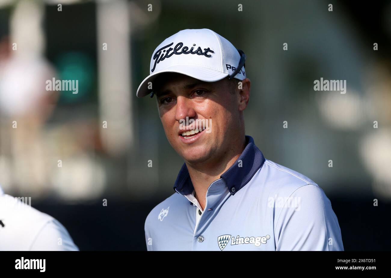 Keegan Bradley smiles to the crowed during round one of the 2024 PGA ...