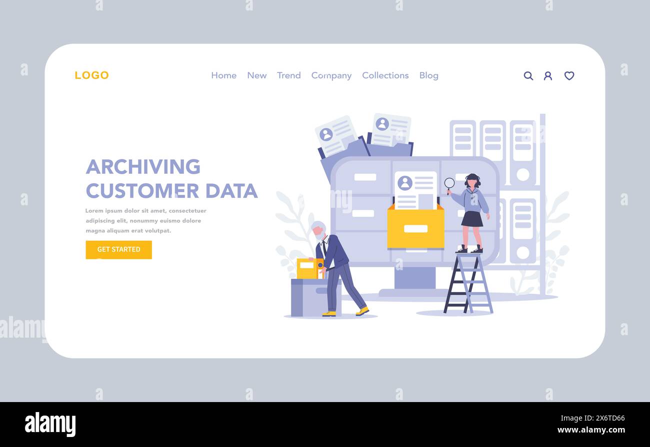 Kyc Web Or Landing Page Archiving Customer Data Methodical Organization And Secure Storage Of