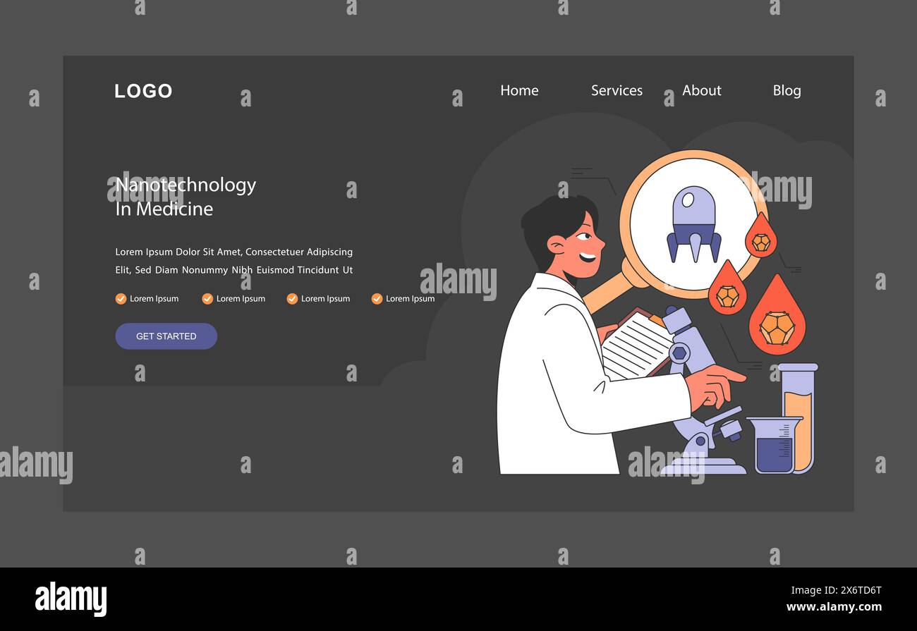 Medical Frontiers concept. Nanotechnology in medicine enabling targeted ...