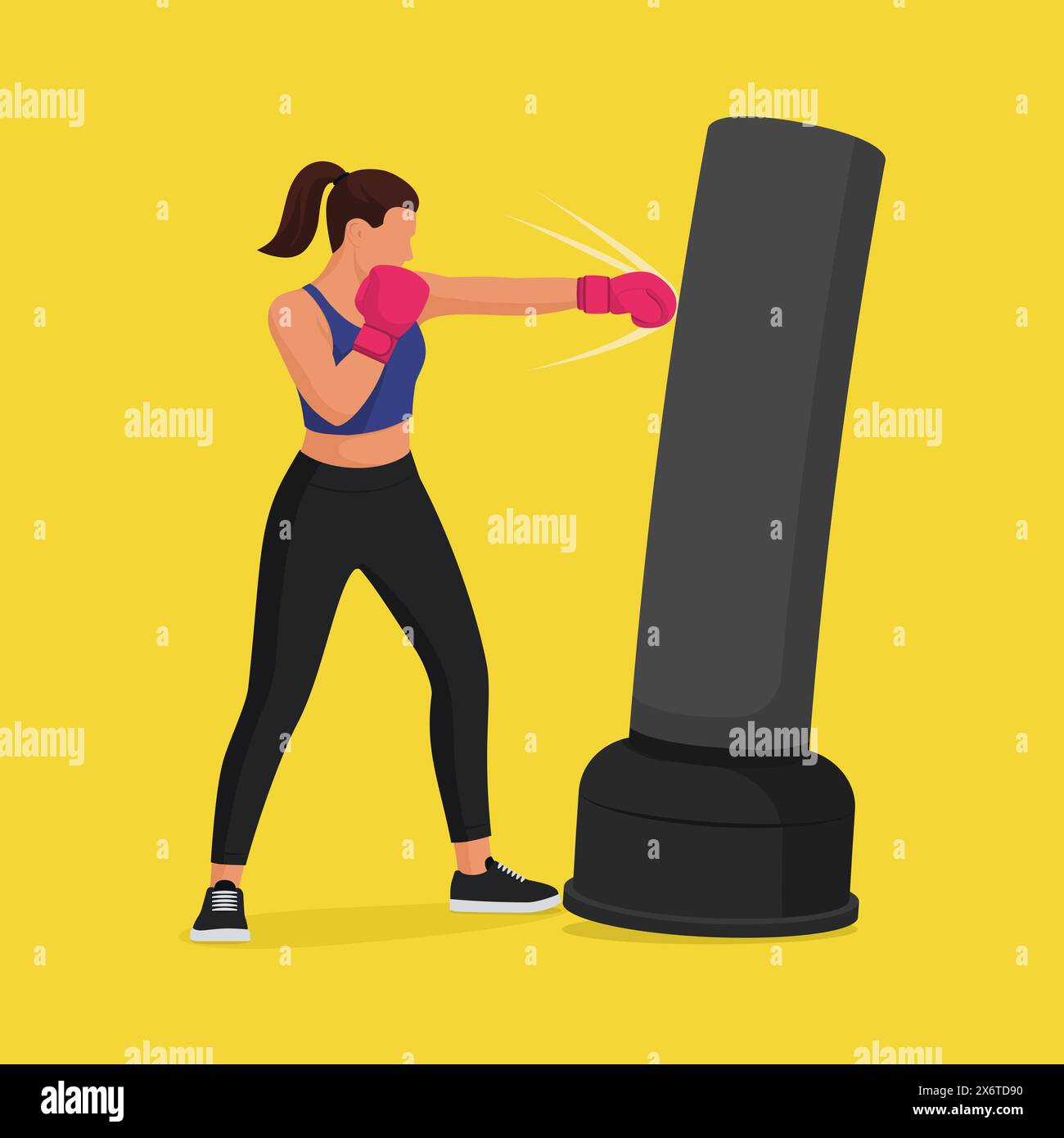 Woman gym boxing hitting punching Stock Vector Images - Alamy