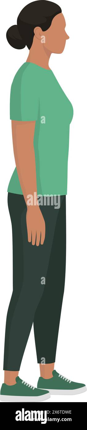 Side profile girl posing standing Stock Vector Images - Alamy
