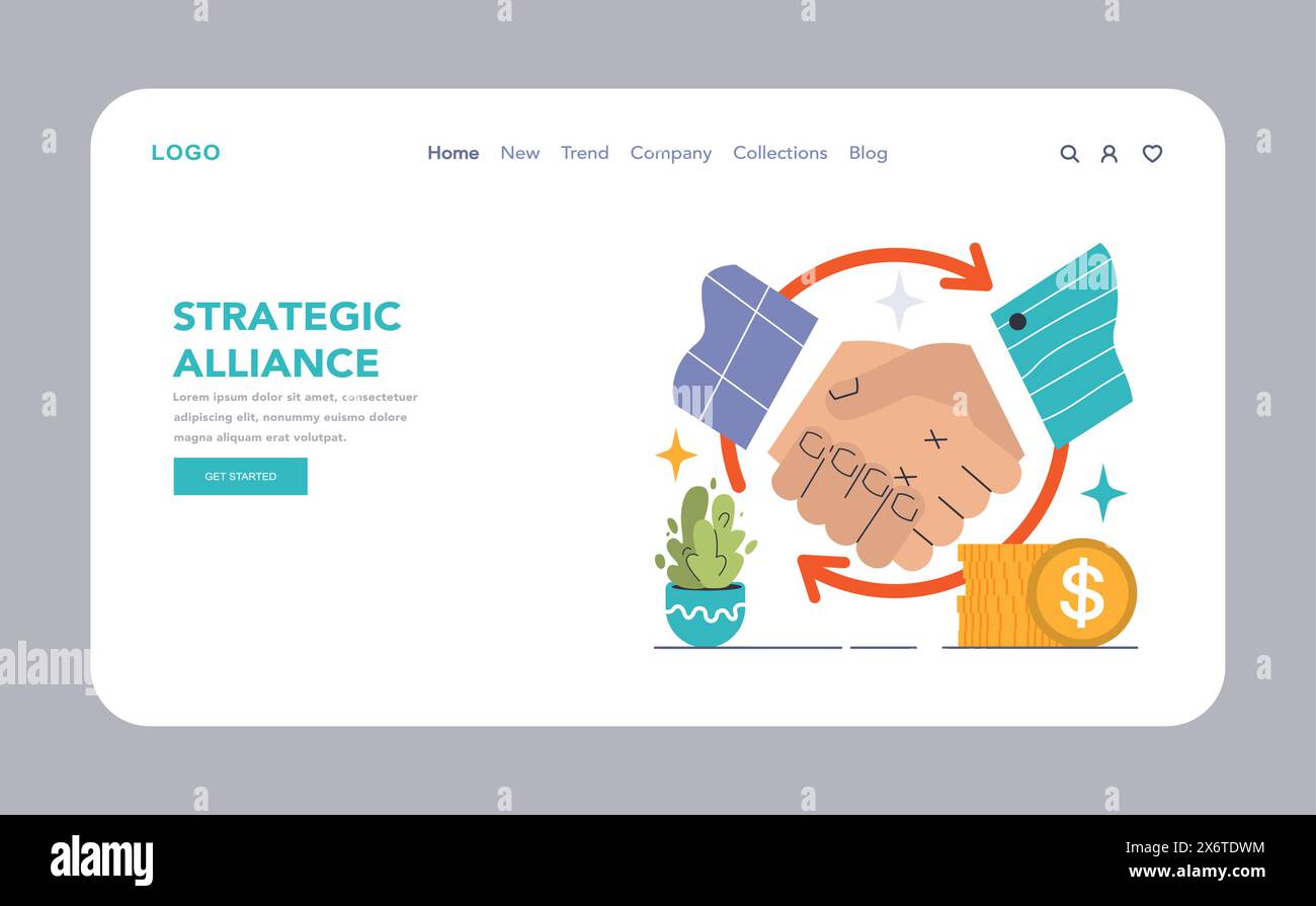 Strategic Alliance concept. Firm handshake between business ...