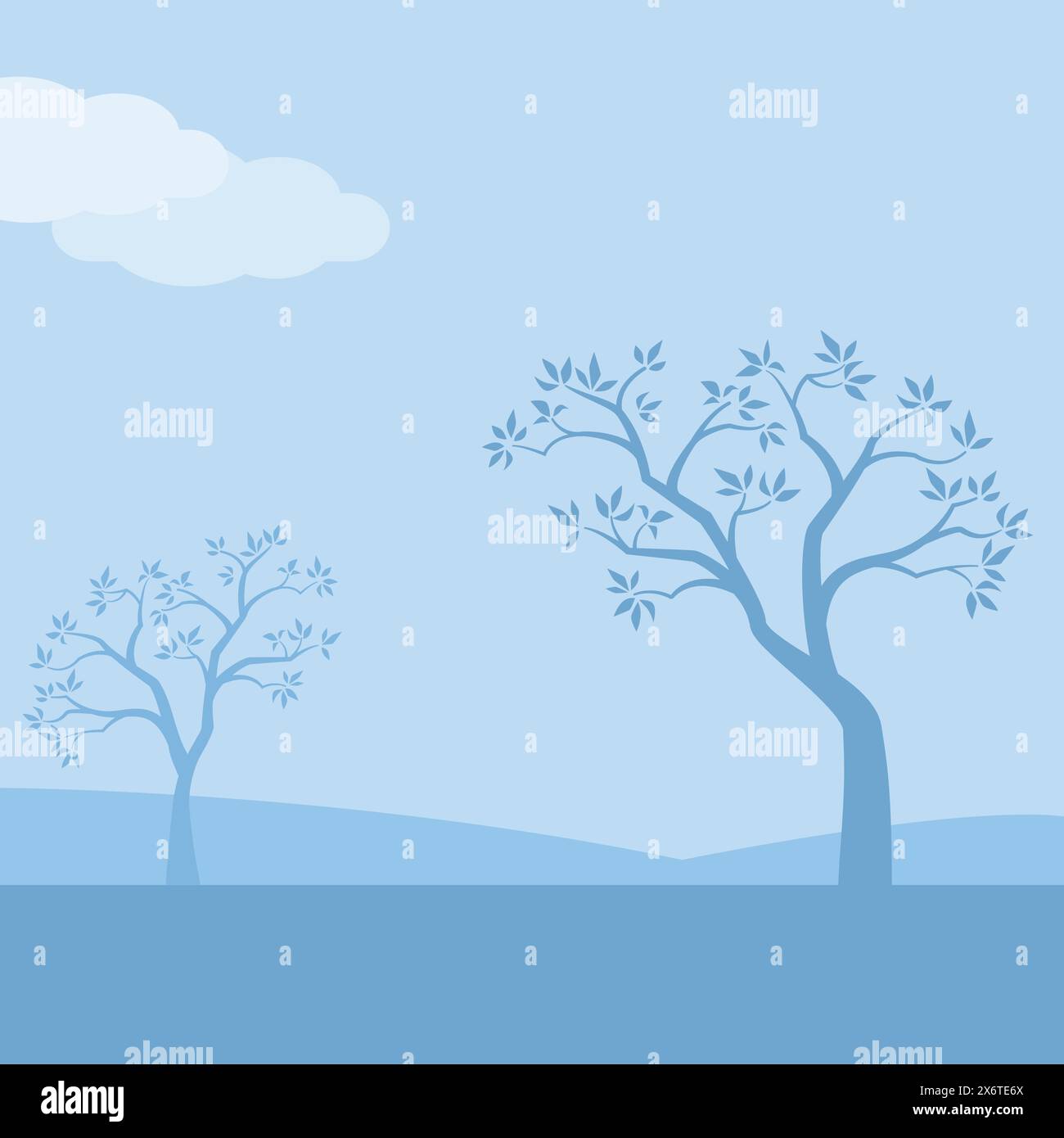 Minimal zen background with trees and sky Stock Vector Image & Art - Alamy
