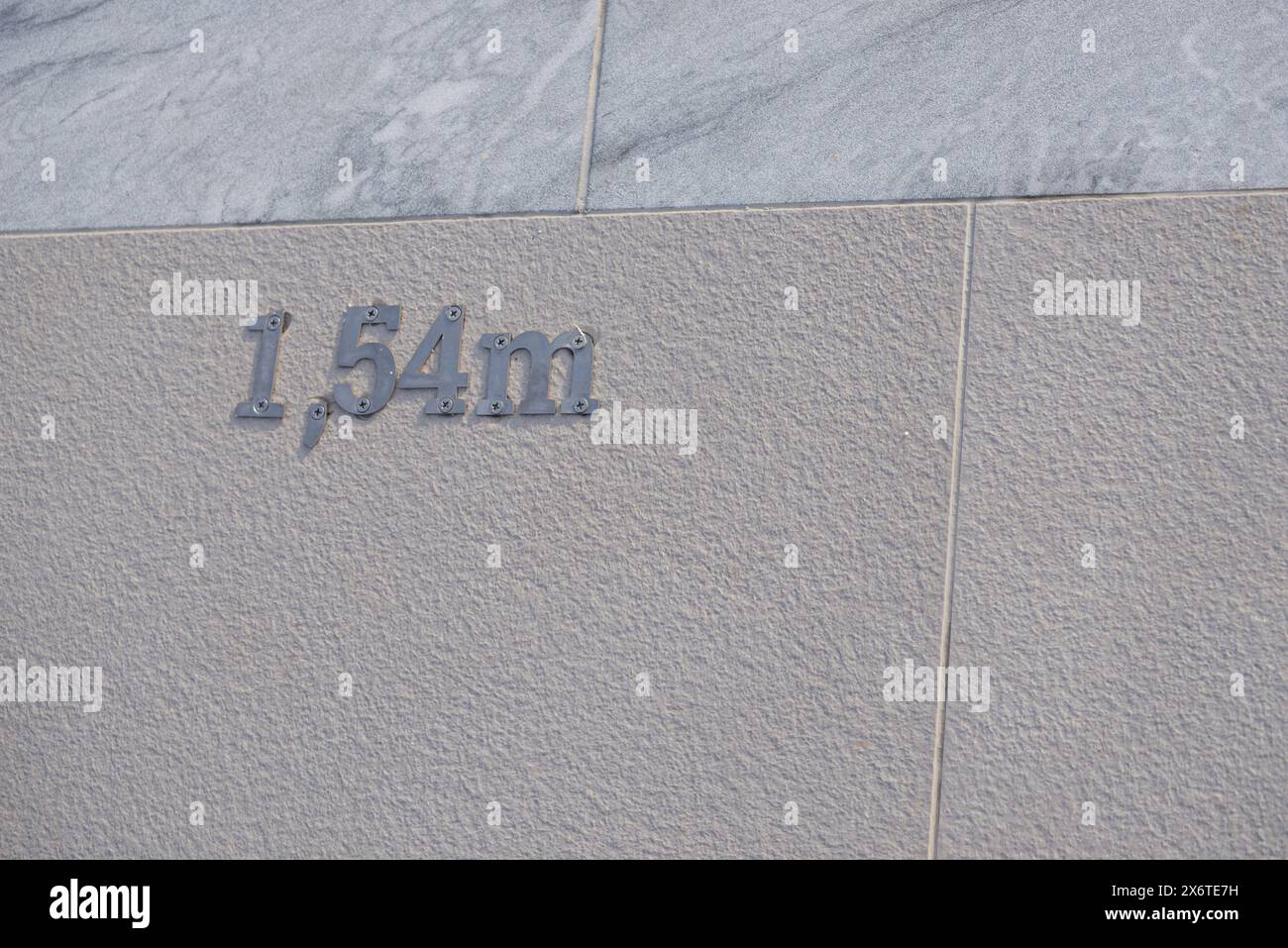 Swimming pool depth of water notice. An alert to the amount of depth so ...