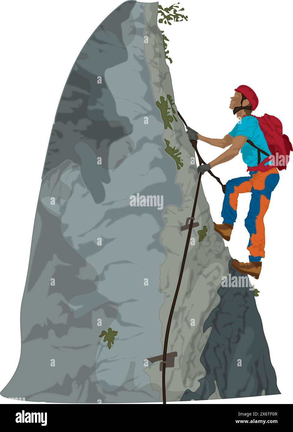 Difficult mountain climb Stock Vector Images - Alamy