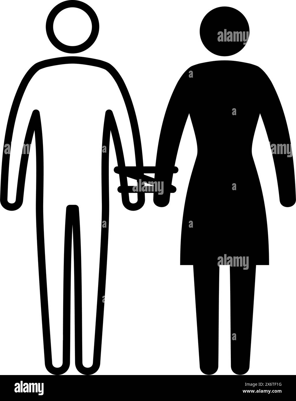 Codependency and relationship addiction, isolated icon Stock Vector ...