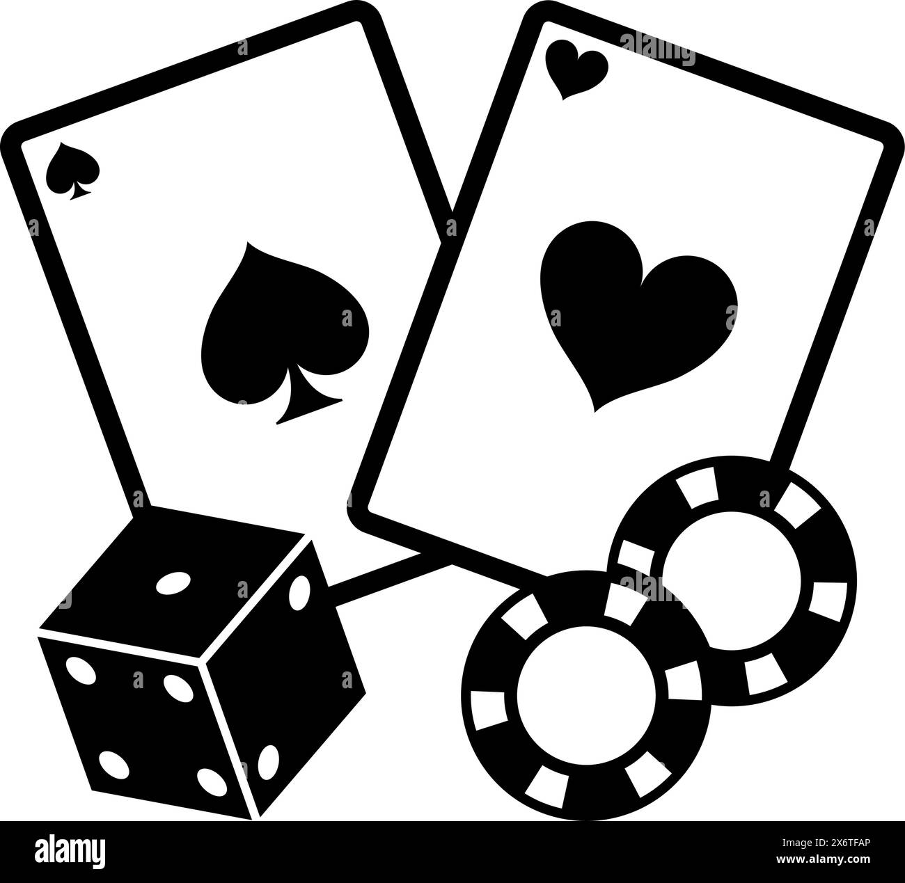 Clipart playing cards Black and White Stock Photos & Images - Alamy