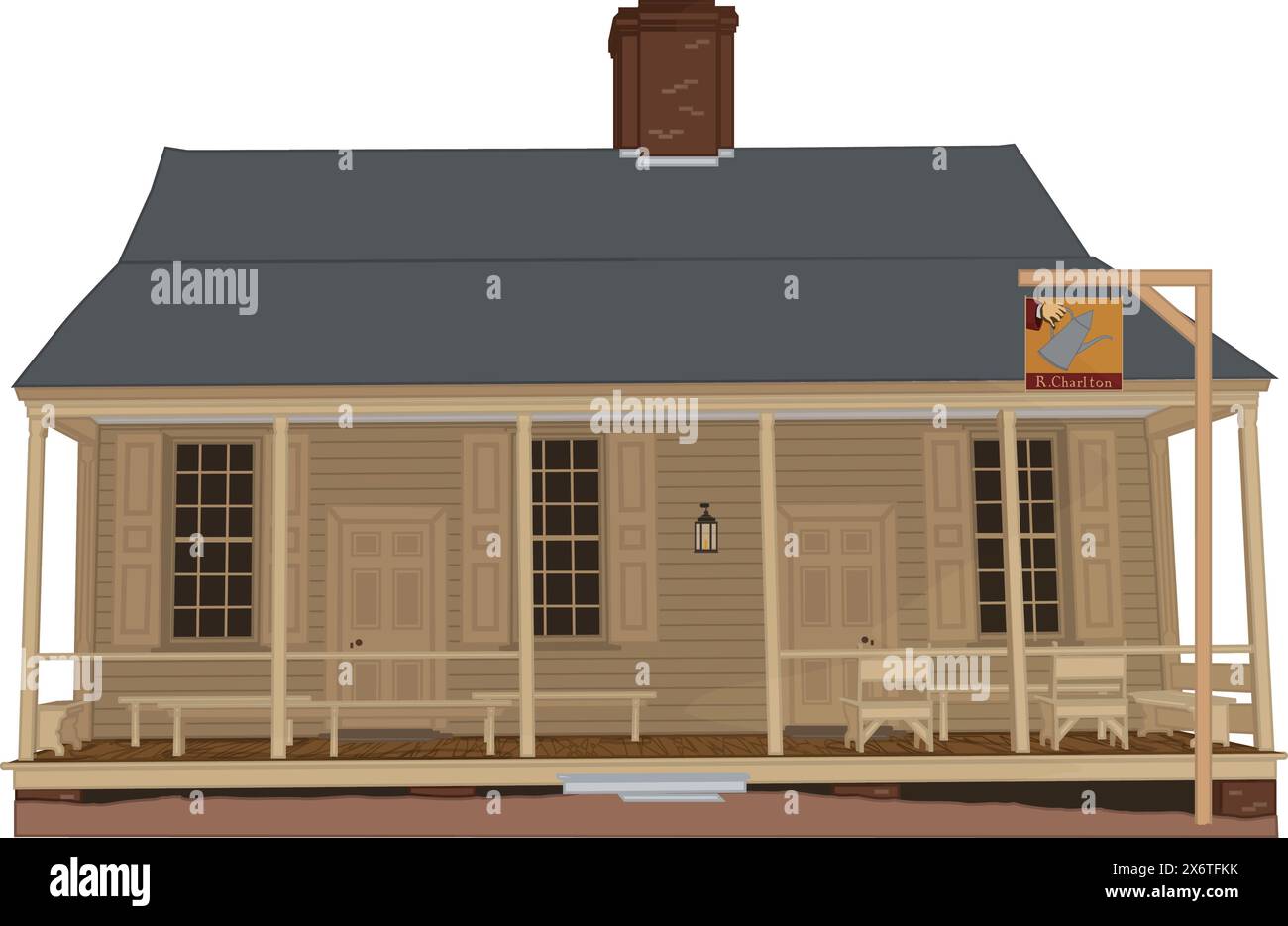 Colonial american structure Stock Vector Images - Alamy