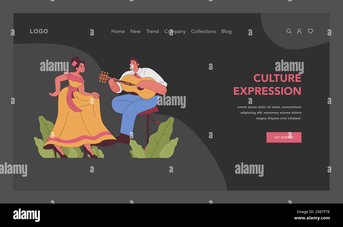 Culture expression web or landing. Performers in traditional attire ...
