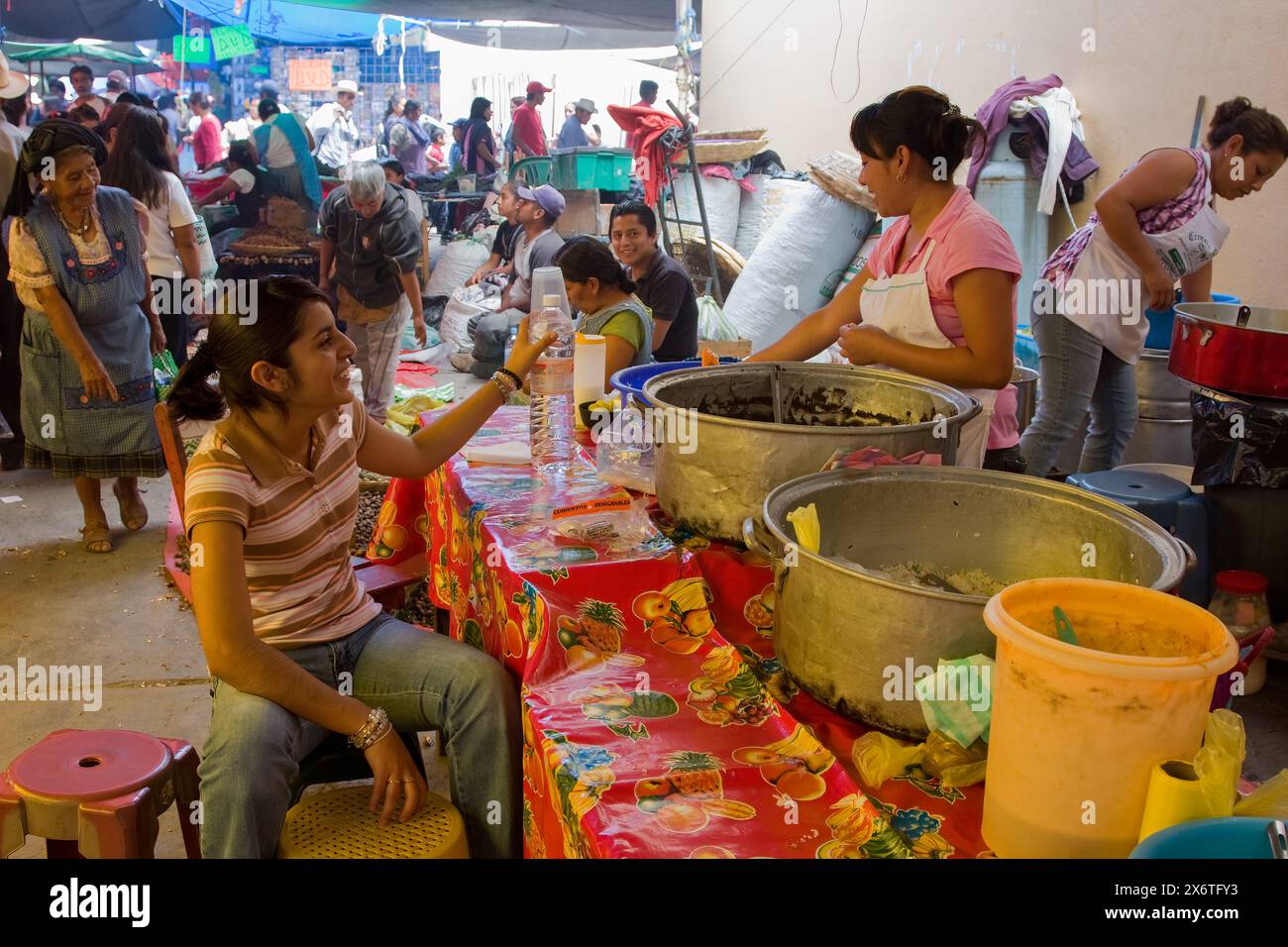 Tlacolula, Oaxaca, Mexico. Tlacolula Market. Lunch Counter Stock Photo ...