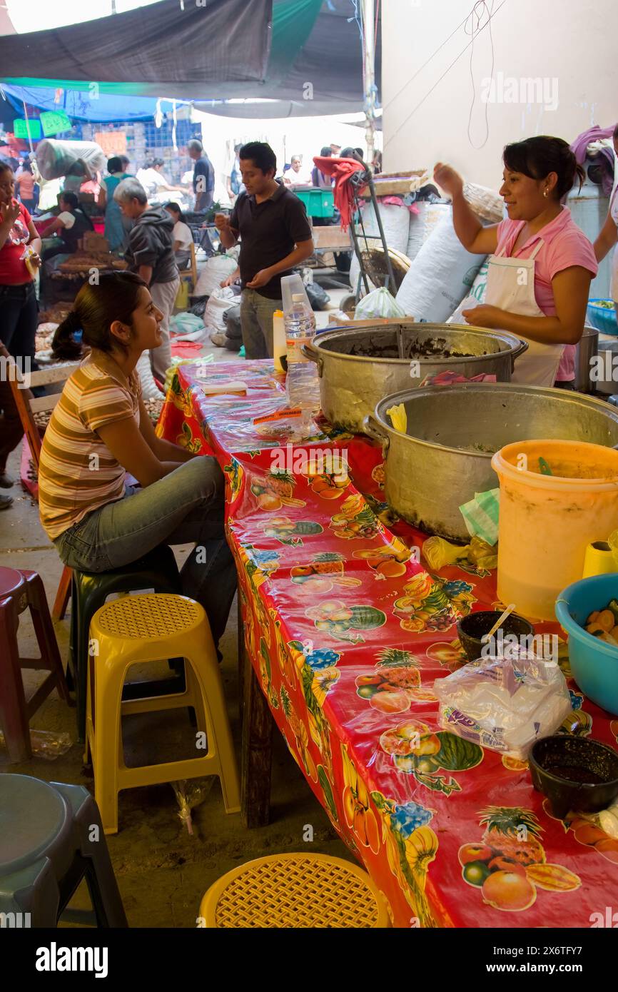Tlacolula, Oaxaca, Mexico. Tlacolula Market. Lunch Counter Stock Photo ...