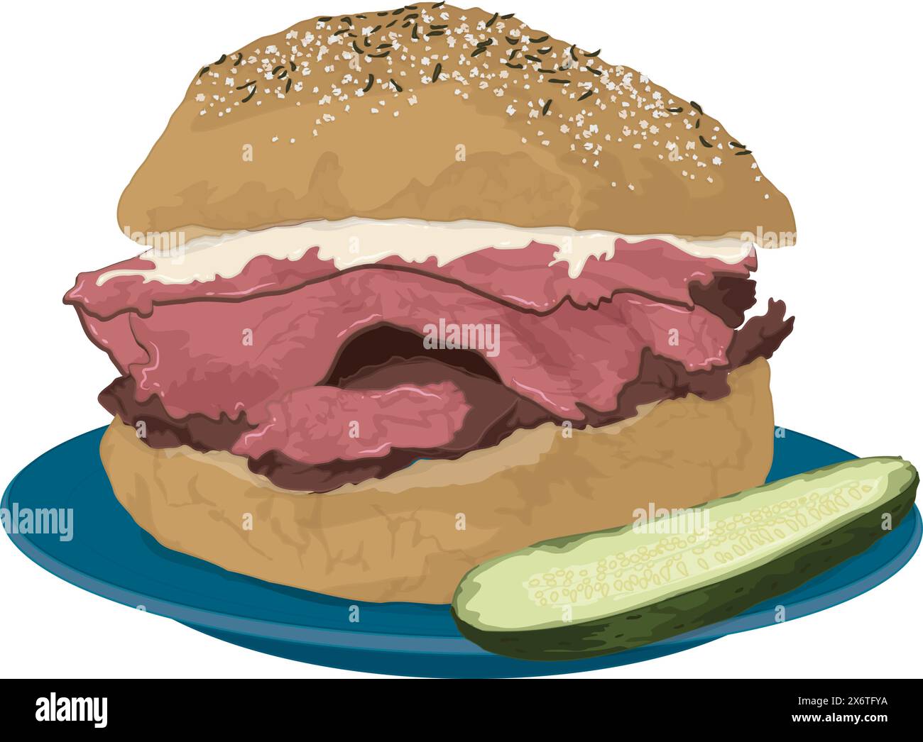 Sandwich on plate vector Stock Vector Images - Alamy