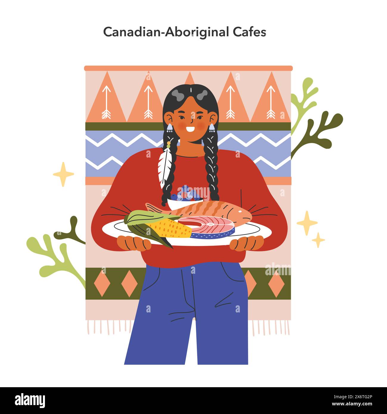 Canadian-Aboriginal culinary tradition. A smiling woman presents ...