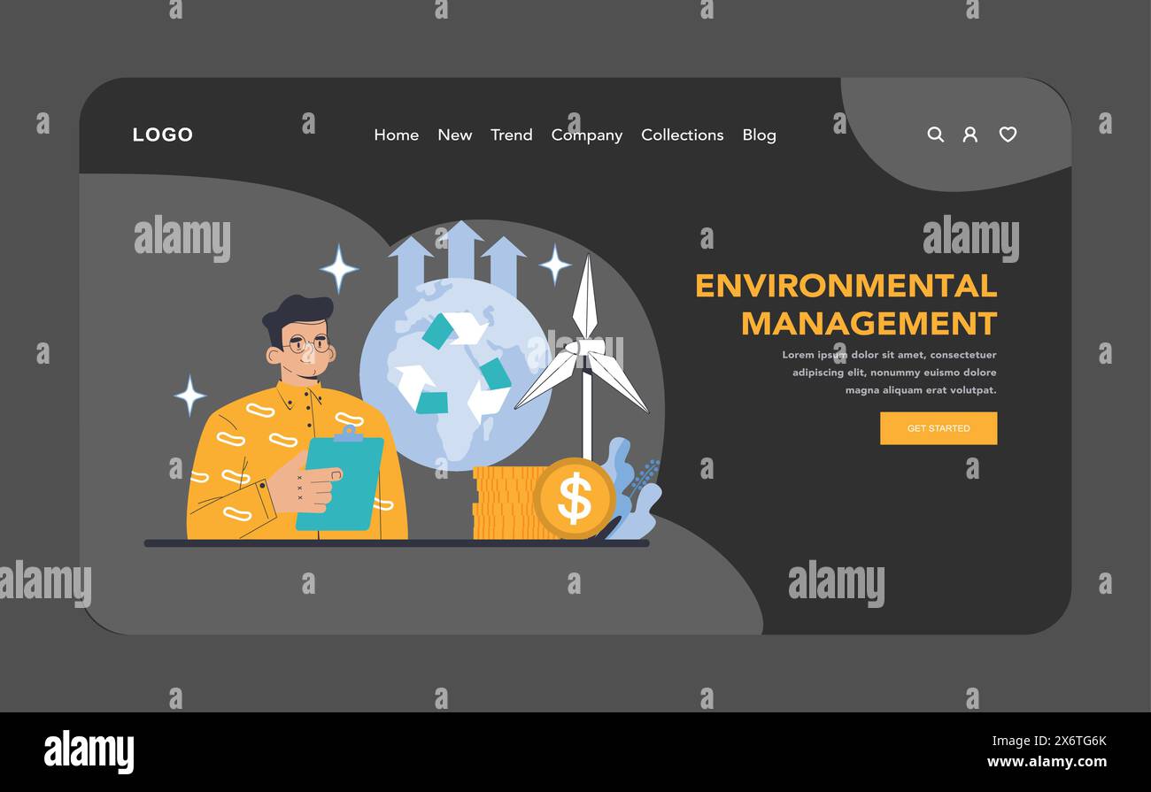 Environmental Management night or dark mode web or landing page ... Environmental Management night or dark mode web or landing page ...