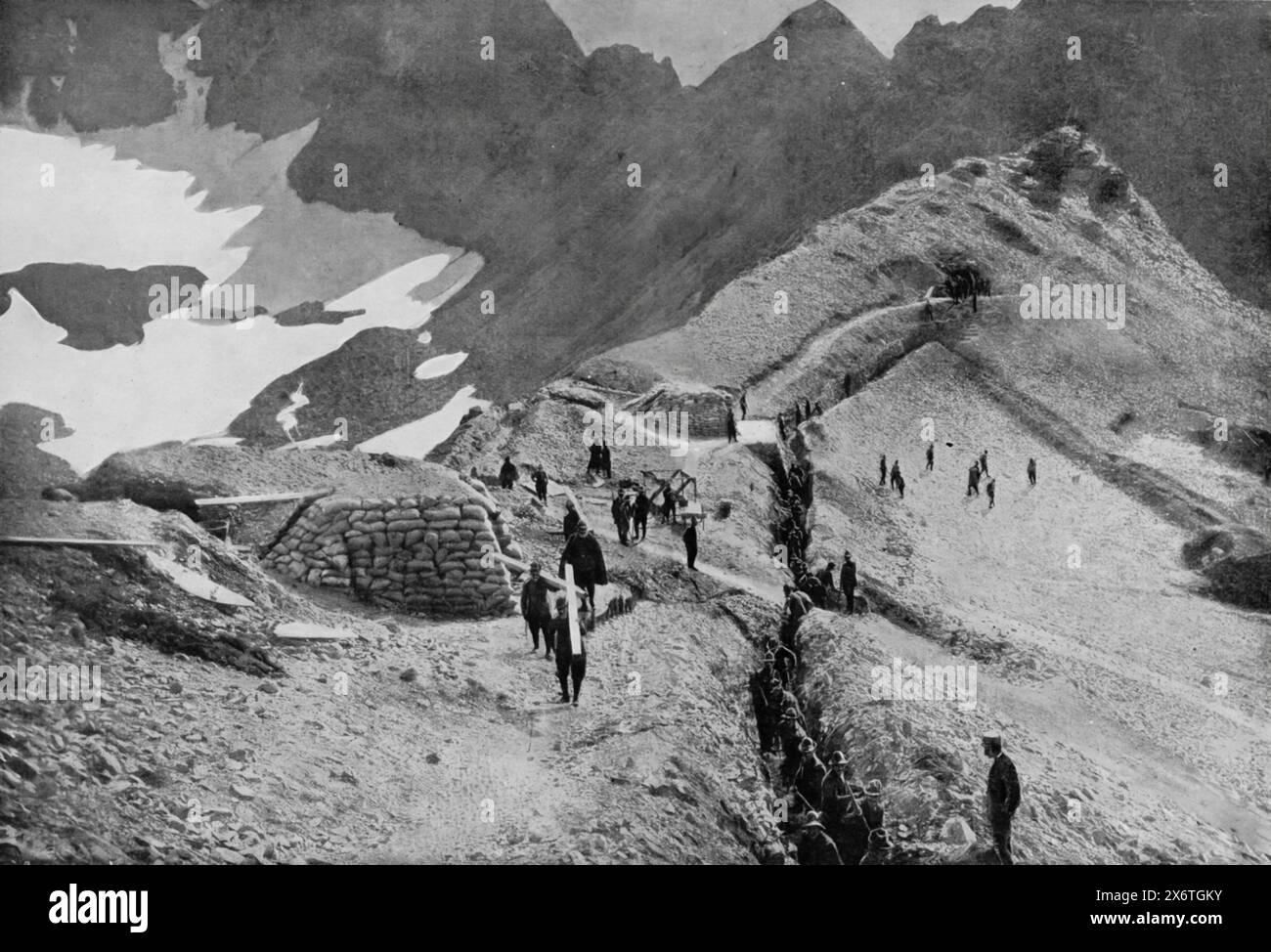 A photograph showing Italian soldiers digging trenches and other ...