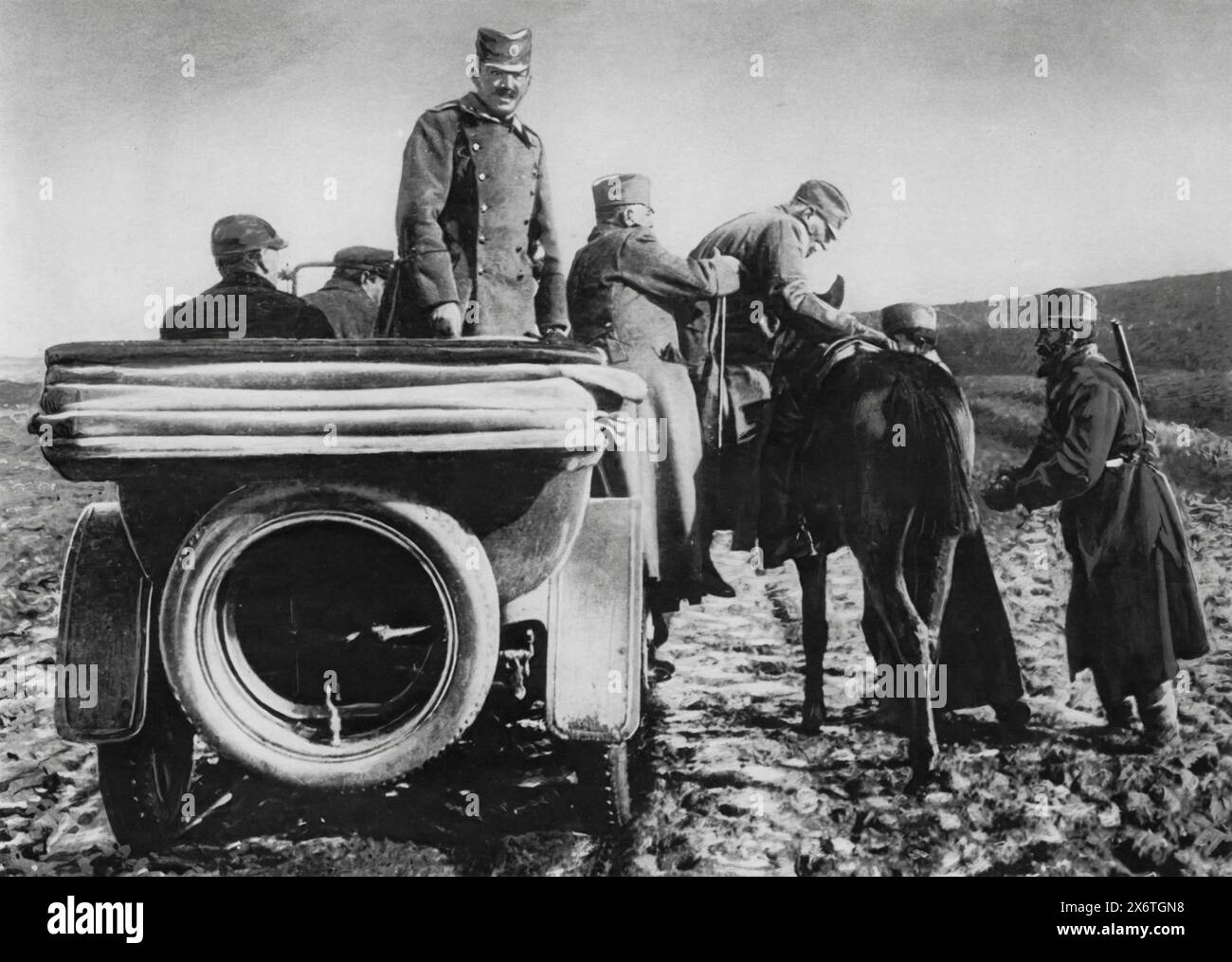 A photograph captures the moment King Peter of Serbia, who accompanied ...